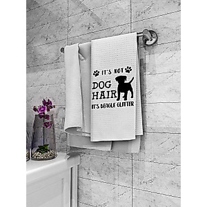 Dibor It’s Not Dog Hair It’s Beagle Glitter Kitchen Towels Dish Towels Dishcloth,Funny Dog Silhouette Decorative Absorbent Drying Cloth Hand Towels Tea Towels for Bathroom Kitchen,Dog Lovers Gifts