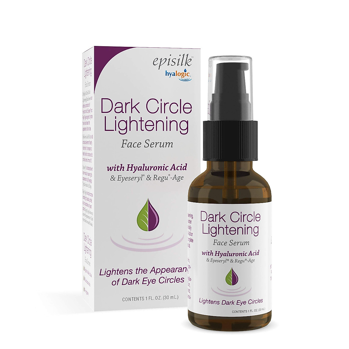 Hyalogic Dark Circle Lightening Face Serum - Treat Under Eye Dark Circles w/Hyaluronic Acid, Eveseryl & Regu-Age - Soothe, Nourish & Rejuvenate Skin - 1oz