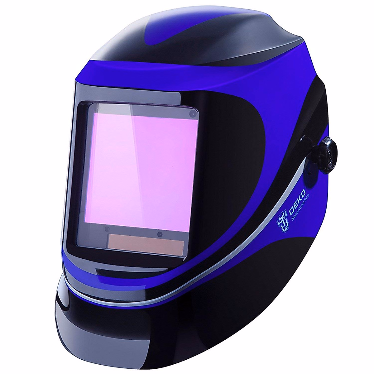 DEKOPRO Solar Powered Welding Helmet Auto Darkening Professional Hood with Wide Lens Adjustable Shade Range 4/9-13 for Mig Tig Arc Weld Grinding Welder Mask