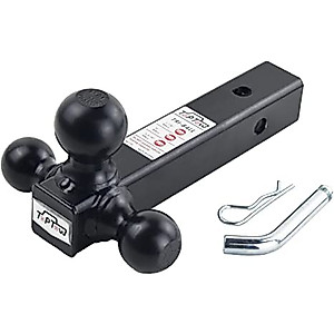 TOPTOW 64172HP Trailer Receiver Hitch Triple Ball Mount, Black Balls, with Hitch Pin, Fits for 2 inch Receiver…