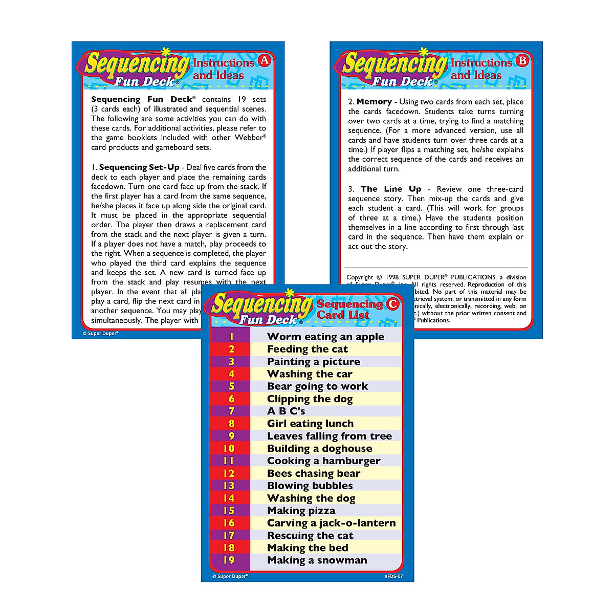 Super Duper Publications | Sequencing Fun Deck Flash Cards | Educational Learning Resource for Children