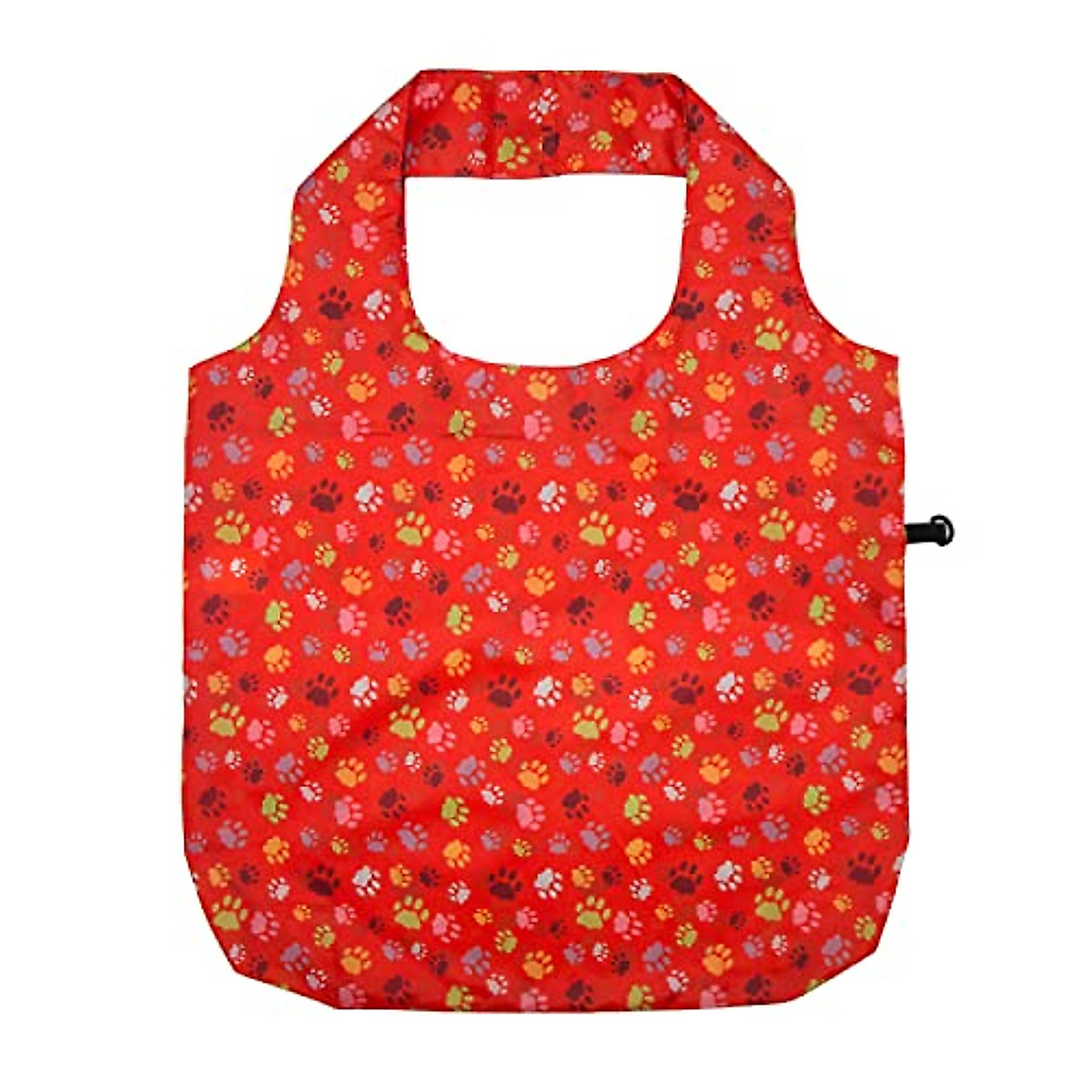 HOLYLUCK Reusable Grocery Bags,Heavy Duty Foldable Shopping Tote Bag (Standard, 3 Red Dog Paw Prints)