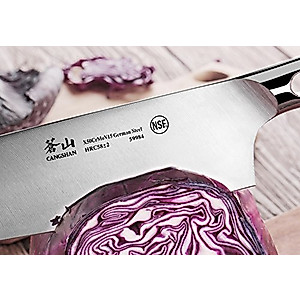 Cangshan N1 Series German Steel Forged Nakiri Vegetable Cleaver, 7" Blade, Silver