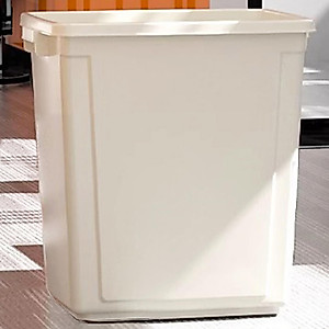 Halyuhn Small Trash Can, 2.6 Gallon Plastic Trash Can for Home and Office, Small Garbage Can Waste Basket fit Under Desk, Narrow Space, Kitchen, Dorm, Bathroom, Bedroom, (Cream White, Pack of 2)