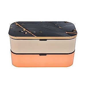 Enchanted Plant Leaves Adult Lunch Box, Bento Box, With Cutlery Set Of 3, 2 Compartments, Rectangular, Lunch Box For Adults