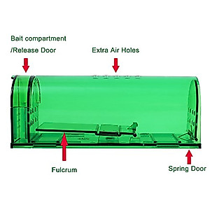 Humane Mouse Traps Indoor for Home - Mouse Trap Easy to Set, Reusable and Effective No Kill Mouse Traps,Catch and Release Mouse Traps,Safe for Family and Pet Indoor/Outdoor-2 Pack