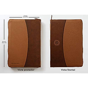 Biblia Reina Valera 1960 Tamaño grande, letra grande piel canela con cremallera / Spanish Holy Bible RVR 1960. Large Size Large Print Brown Leather with Zipper