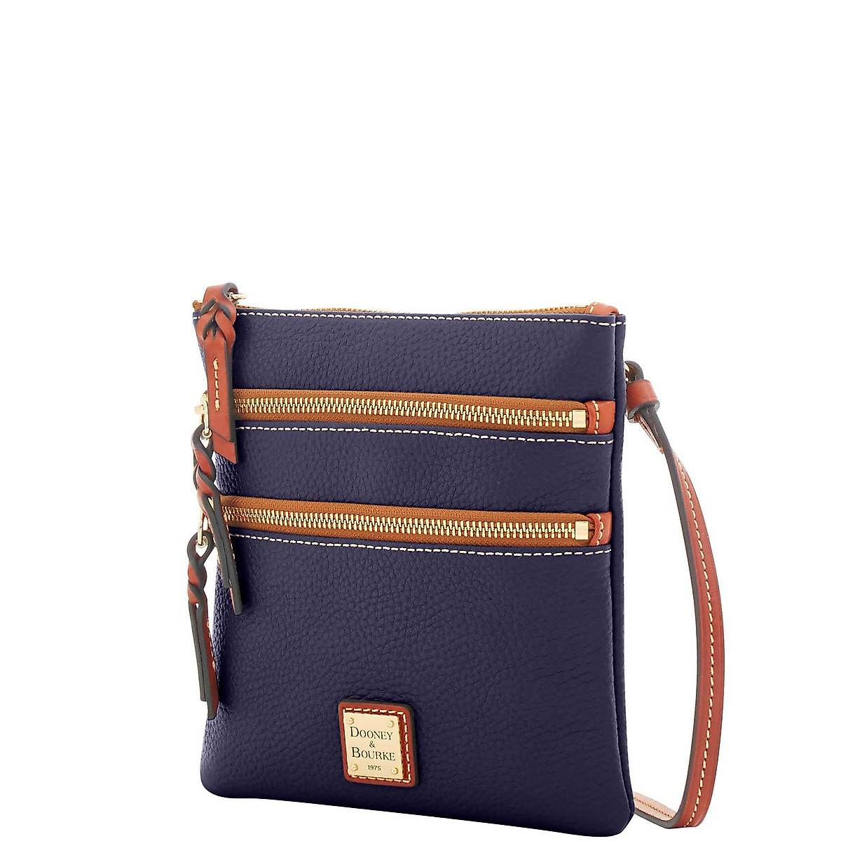 Dooney & Bourke Handbag, Pebble Grain Triple Zip Crossbody - Blue