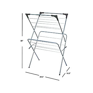 Home Basics 2-Tier Clothes Dryer Drying Rack,Silver