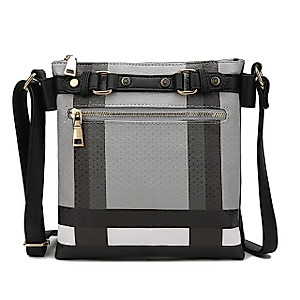 MKF Crossbody Bags for women - Adjustable Shoulder Strap - PU Leather Handbag - Crossover Side Messenger Purse