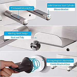 BANJEKT Hair Dryer Stand for Dyson Supersonic Hair Dryer, SUS304 Dyson Hair Dryer Wall Mount, Punch- Free Dyson Hair Dryer Holder Dyson Hair (Silver)