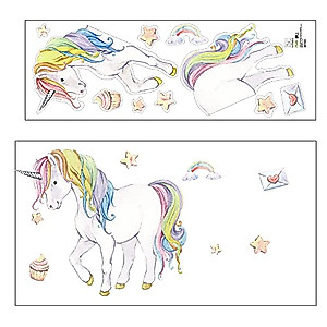 Smile Unicorn Wall Stickers, Large Size Wall Decor 27 x 23 Inch for Girls Bedroom Boys Kids Living Room Nursey Playroom