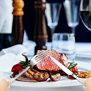 Bling Silverware Set Stainless Steel Rhinestones Knife Fork and Spoon Set Glitter Travel Cutlery Flatware Dinnerware Utensils Tableware Sets for Wedding Birthday Party Gift Silver