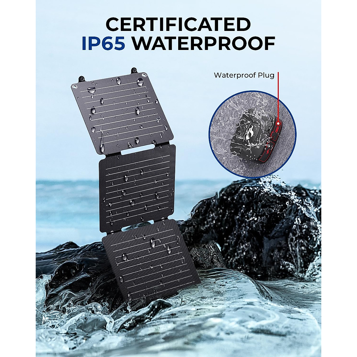 [Ultra-Fast Charging] BigBlue 20W ETFE Solar Charger with Kickstand, SolarPowa 20 Portable Solar Panel Charger with USB-A and USB-C, IP65 Waterproof, Compatible with iPhone, iPad, Samsung, LG etc.