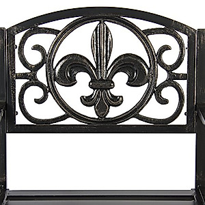 Best Choice Products Outdoor Metal Rocking Chair Seat for Patio, Porch, and Deck w/Scroll Design and Bronze Finish, Black