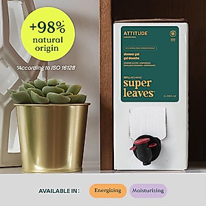 ATTITUDE Body Wash, EWG Verified Shower Gel, Dermatologically Tested, Plant and Mineral-Based, Vegan Personal Care Products, Orange Leaves, Bulk Refill, 67.6 Fl Oz