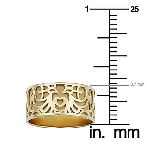 Kooljewelry 14k Yellow Gold Filgree Band Ring (size 9)