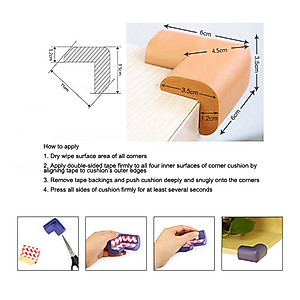 Elf Star 12 Pcs Extra Thick Premium High Density Furniture Table Edge & Corner Guard Baby Proofing Bumper Protector - Jumbo Size Value Pack Brown