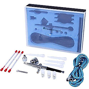 TIMBERTECH Airbrush Kit with Compressor, Multi-Purpose Airbrush Compressor Set, Dual Action Gravity Feed Airbrush with Air Hose for Hobby, Body Tattoo, Model Painting, Automotive Graphic, Make-up