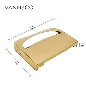 VANNSOO Toilet Seat Cover Dispenser - Stainless Steel Wall Mount Toilet Seat Cover Holder for Commercial Bathroom, 250 Single or Half Fold Seat Covers Capacity (Gold)