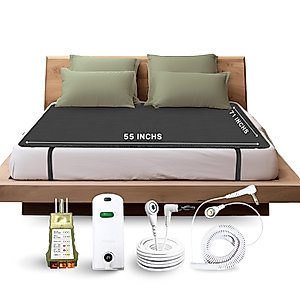 ELECTRAWAVE Grounding Mattress Cover Pad, Queen Size Earth Connected Conductive Carbon Leatherette Grounding Sheets for Better Sleep, Relieve Pain, Reduce Inflamation