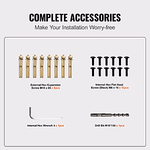 VEVOR Handrail for Outdoor Steps, 3-4 Steps Outdoor Handrail, Adjustable Aluminum Staircase Handrail, Thickened Stair Railings for Porch Railing, Deck Handrail