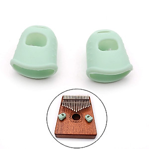 Joyshopping 2pcs Kalimba Silicone Finger Fingertip Protectors for Kalimba Beginners Starters Green Large