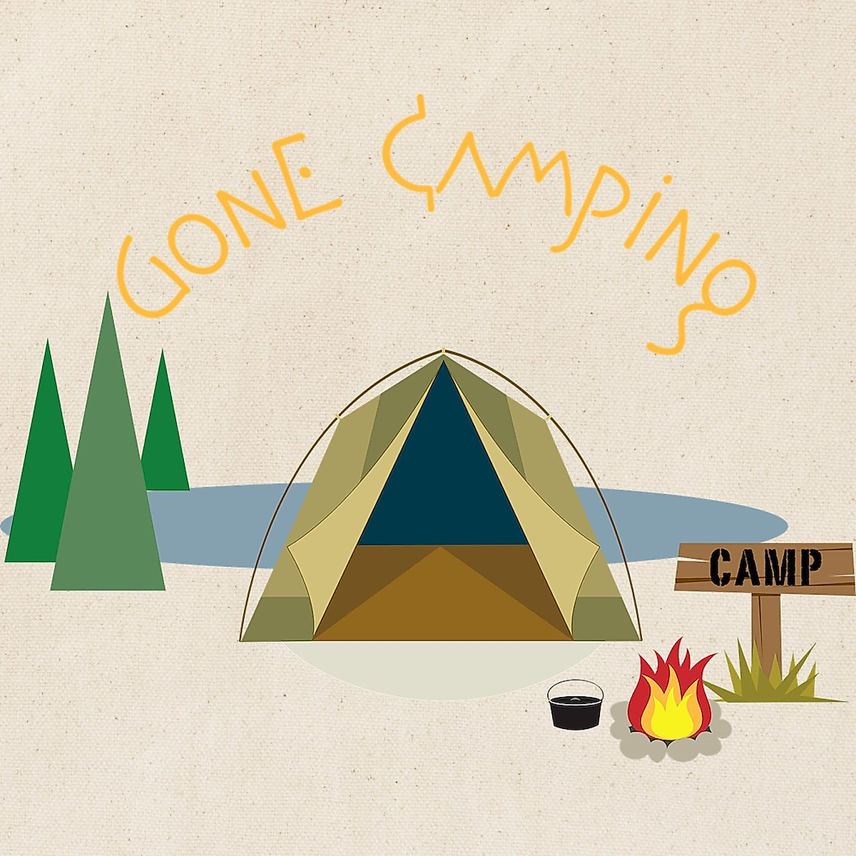 CafePress Gone Camping Tote Bag Canvas Tote Shopping Bag