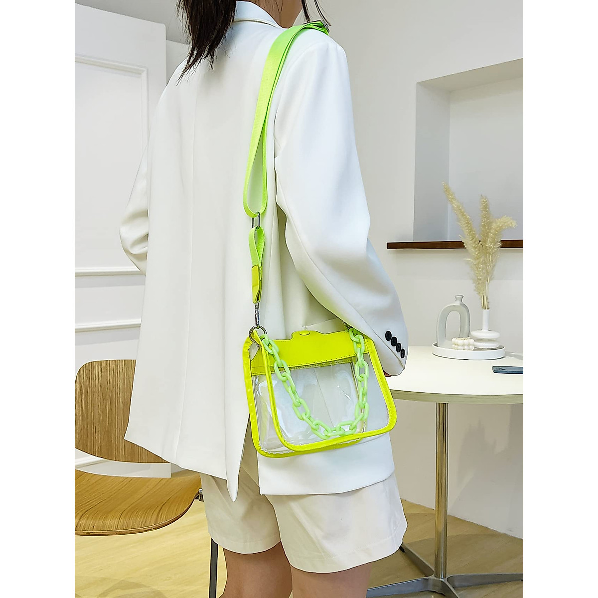 Clear Bag for Women Clear Handbag Concert Bag Stadium Approved Clear Purse Shoulder Crossbody Bag Satchel Hobo Bag