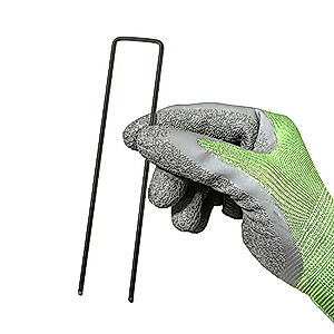 GardenMate 100-Pack 6'' 11 Gauge Heavy-Duty U-Shaped Garden Securing Stakes/Spikes/Pins/Pegs - Sod Staples for Anchoring Landscape Fabric