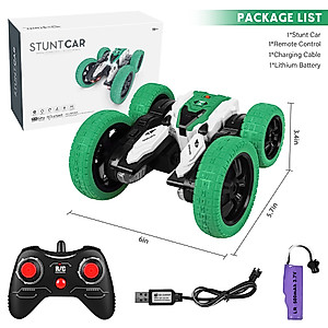 Remote Control Car, Double Sided RC Car, 4WD Off-Road Stunt Car with 360° Flips, 2.4Ghz Indoor/Outdoor All Terrain Rechargeable Electric Toy Cars Gifts for Boys Kids 3 4 5 6 7 8 9+ Year Old