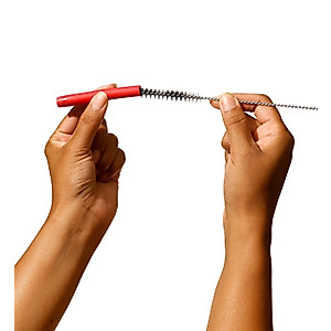 OXO Good Grips Stainless Steel 4 Piece Reusable Straw Set with Case - Red