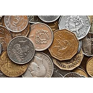 Premium World Coins Collection. Half Pound of Unsearched Coins from Around the World (About 50 Coins) with New and Old Coins In a Vx Investments Pouch