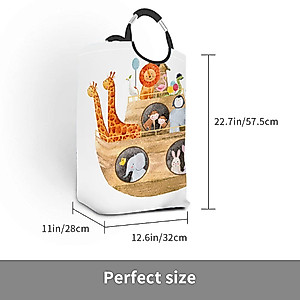 Wondertify Baby Noah's Ark Laundry Hamper Colorful Clothes Basket With Easy Carry Handles For Clothes Organizer Toys Storage