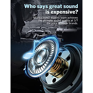 RAVESOUND True Wireless Earbuds Bluetooth 5.2 - Noise Cancelling Mic Ear Buds, 100ms Low Latency Earbuds with 25Hrs Play Time, IPX7 Waterproof in Ear Earbuds for Sport, Deep Bass Bluetooth Headphones