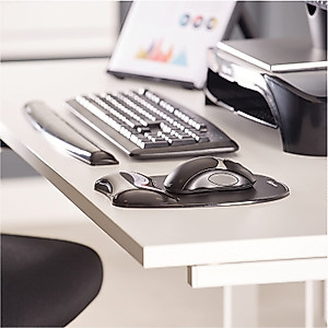 Fellowes 9112101 Crystals Gel Mouse Pad and Wrist Support - Black