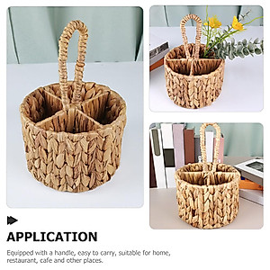 Kichvoe Fruit Basket Decor Picnic Basket Hamper Storage Basket Woven Basket with Handle Multipurpose Woven Floral Basket Flower Hand Woven Basket Flowers Articles for Daily Use Gourd Grass