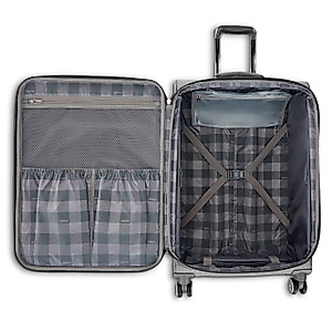 AMERICAN TOURISTER Whim Softside Expandable Luggage with Spinners, Dove Grey, Carry On