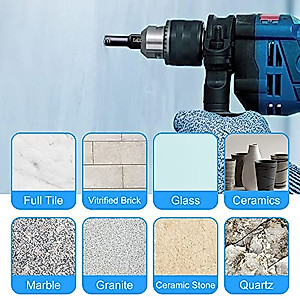 Dry Diamond Drill Bits Set 1/4” Hex Shank Vacuum Brazed 6mm Hole Saws for Porcelain Granite Tile Ceramic Marble for Steady Grips in Most Popular Drills, 2 Packs in Individual Storage Cases