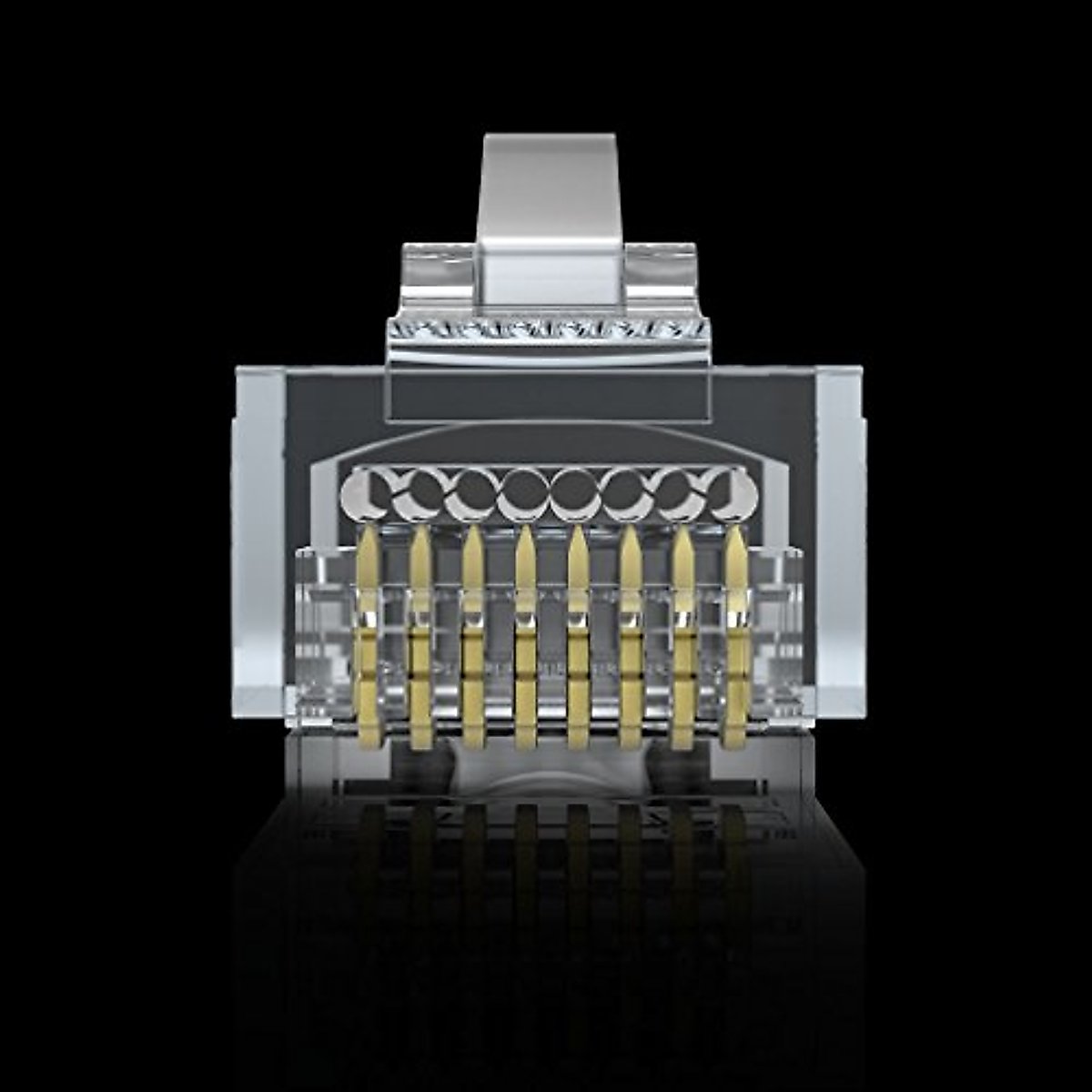 CAT5E RJ-45 UTP Connectors, RJ-45 Crimp Ends 8P8C Network Modular Plugs with Flexible Latch, 100-Pack