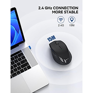 TechRise Wireless Mouse for Laptop, Computer Mouse with 4800 DPI, 30 Months Battery Life, Cordless Mouse Compatible with Android/Windows/Linux, USB Mouse for Laptop PC Desktop