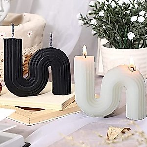 2 Pcs Aesthetic CandlesS Shape Candle Minimalist Geometric Shaped Candles Soy Wax Scented Candle Art Decorative Handmade for Wedding Christmas Birthday Gift