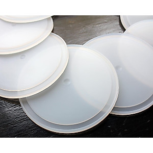 Leak Proof Platinum Silicone Sealing Lid Inserts/Liners for Mason Jars (10 Pack, Wide Mouth)