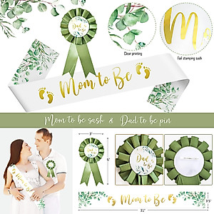 Sage Green Baby Shower Decorations, Gender Neutral Baby Shower Decorations, Greenery Baby Shower Party Supplies, Oh Baby Backdrop Tablecloth Balloon Garland BABY Box Welcome Baby Banner
