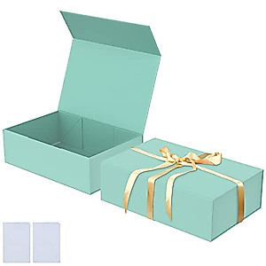 Luxury Large Gift Box 13.8x9x4.3 Inches Storage Box Ribbon Magnetic Closure for Luxury Packaging Box for Mother's Day, Birthdays, Bridal Gifts,Weddings