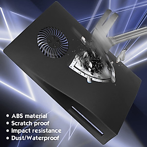 SIKEMAY PS5 Face Plates for Playstation 5 Console Disc Edition, PS5 Accessories ABS PS5 Cover Plates with Fan Vents, Hard Shockproof Anti-Scratch Replacement Protective Shell PS5 Black Plates