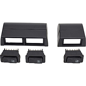 Universal 2-Door Power Window Conversion Kit for Flat Glass: Manual to Electric, Suitable for Classic Cars & Custom Street Rods, Includes OEM Style Switches, Wiring, Regulator, Crossover Kit - 12V