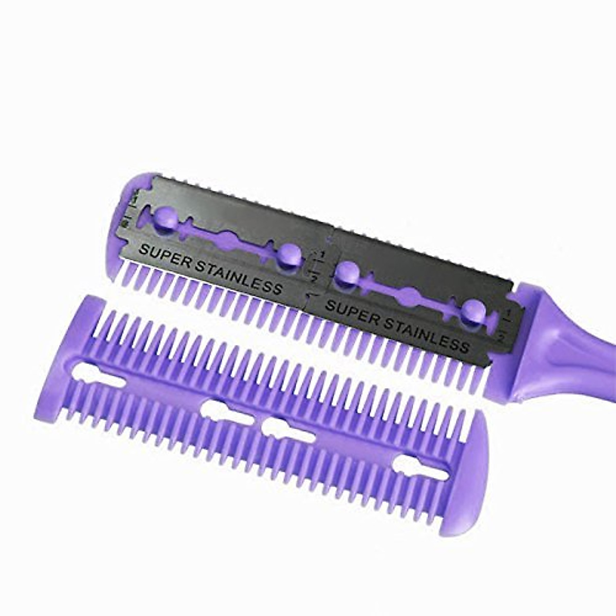 Hair Razor Trimmer Comb, Dual Sides Cutting Slim Haircuts Blade Hair Trimmer Comb for Beauty Salon Home Hairdressing
