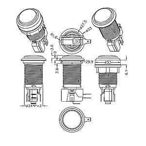 EG STARTS 10 Pcs/Lots Chrome Plating 30mm LED Illuminated Push Buttons with Micro Switch for Arcade Machine Games Mame Jamma Parts 12V Each Color of 2 Pieces