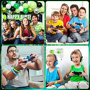 Lorfancy 56 Pcs Video Game Party Favors Kids Games Slap Bracelets Silicone Wristbands Girls Boys Video Game Party Supplies Decorations Gifts